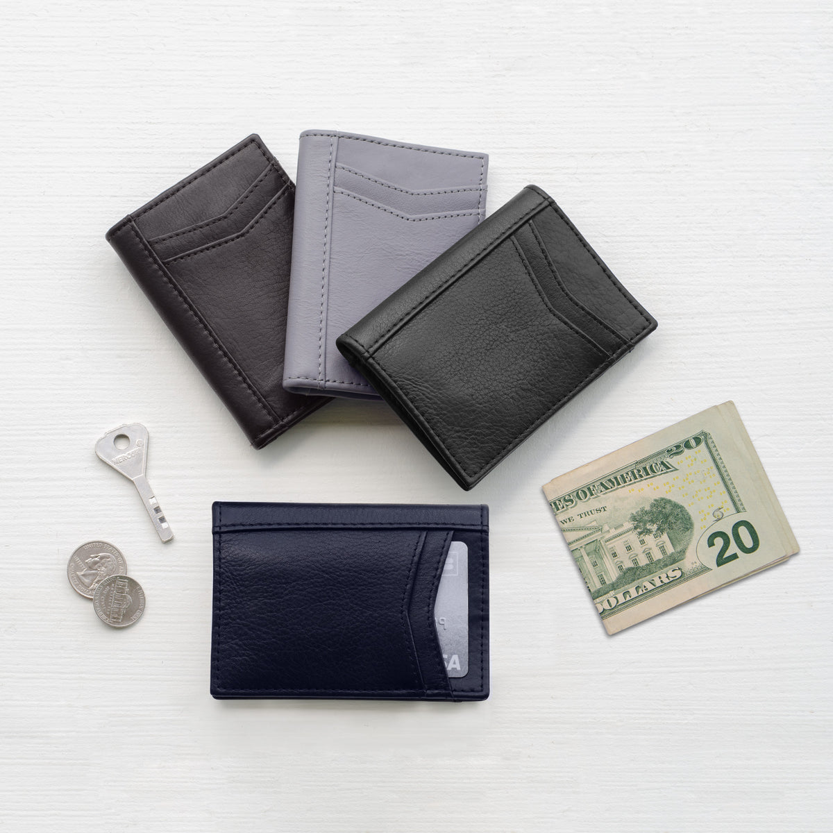Slim Vertical Wallets (Cards, Cash, Coins) – John Candor
